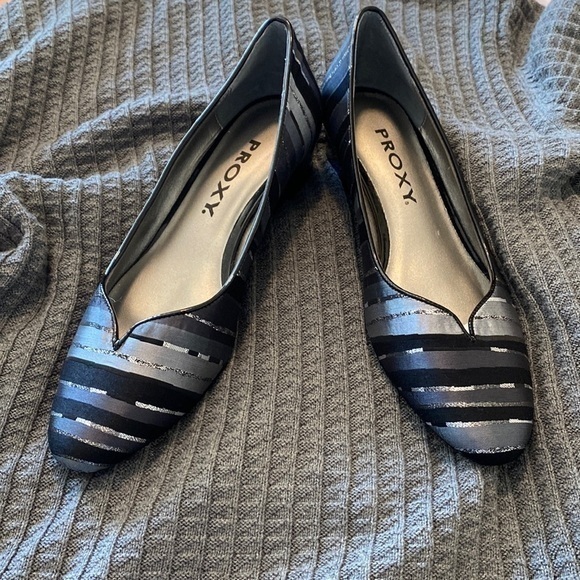 Proxy | Shoes | Proxyanjelica P Metallic Slip On Block Heels 82 | Poshmark